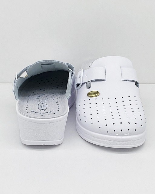 Buty medyczne damskie Sanital Flex 708 białe chodaki, tęgość G-H z ...